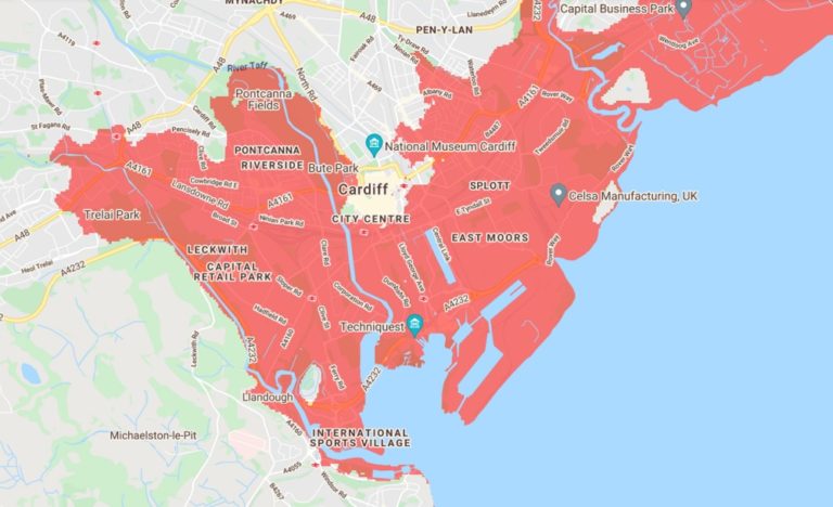 Updated climate change sea level risk map shows large parts of Wales ...